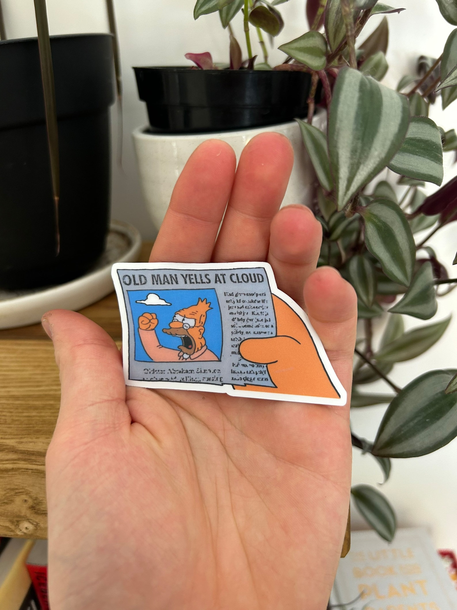 Abe Simpson (old Man Yells at Cloud) Vinyl Sticker (100% Waterproof) - Etsy