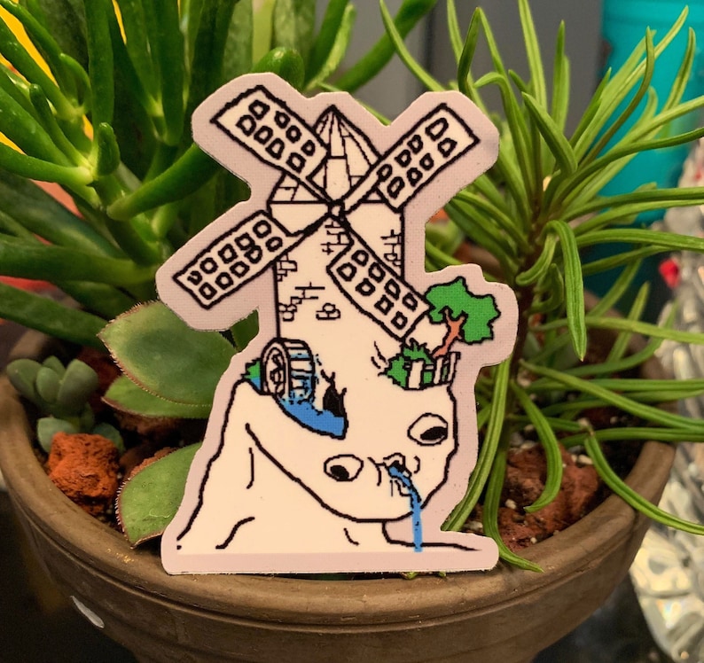 Brainlet Meme water Mill Vinyl Sticker 100% Waterproof | Etsy