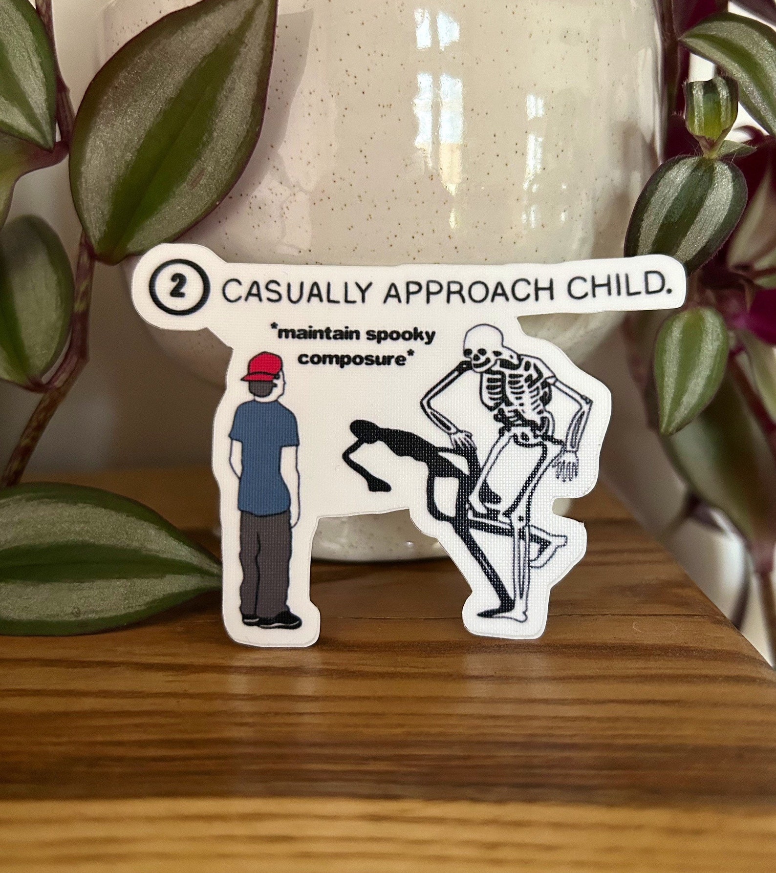 Casually Approach Child Skeleton Meme Vinyl Sticker (100% Waterproof ...