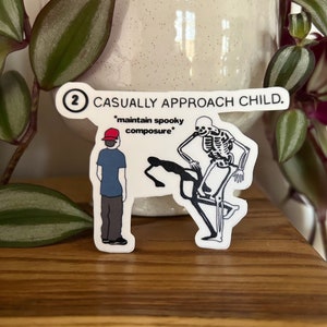 Casually Approach Child Skeleton Meme Vinyl Sticker (100% Waterproof ...