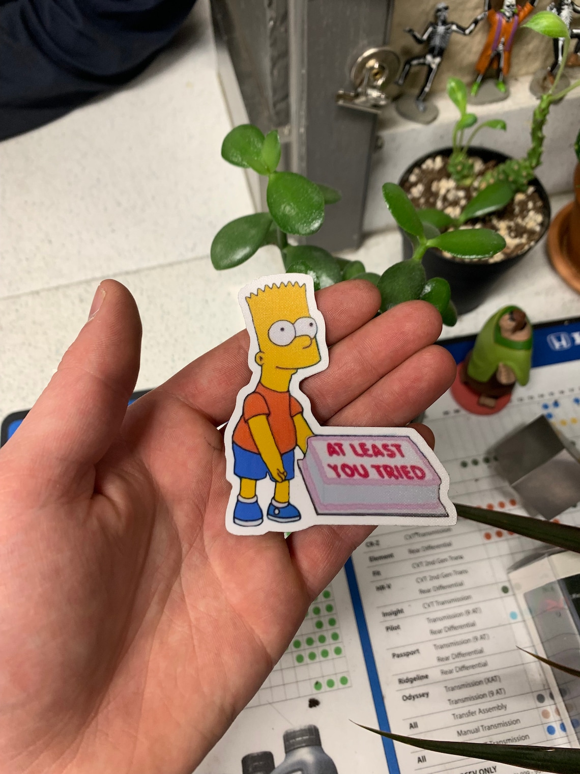 At Least You Tried bart Simpson Vinyl Sticker 100% - Etsy