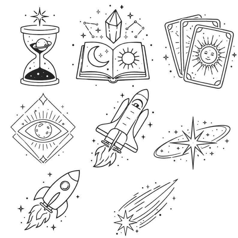 Astrology & Cosmos 70 Procreate Stamps, Space, Celestial Symbols ...