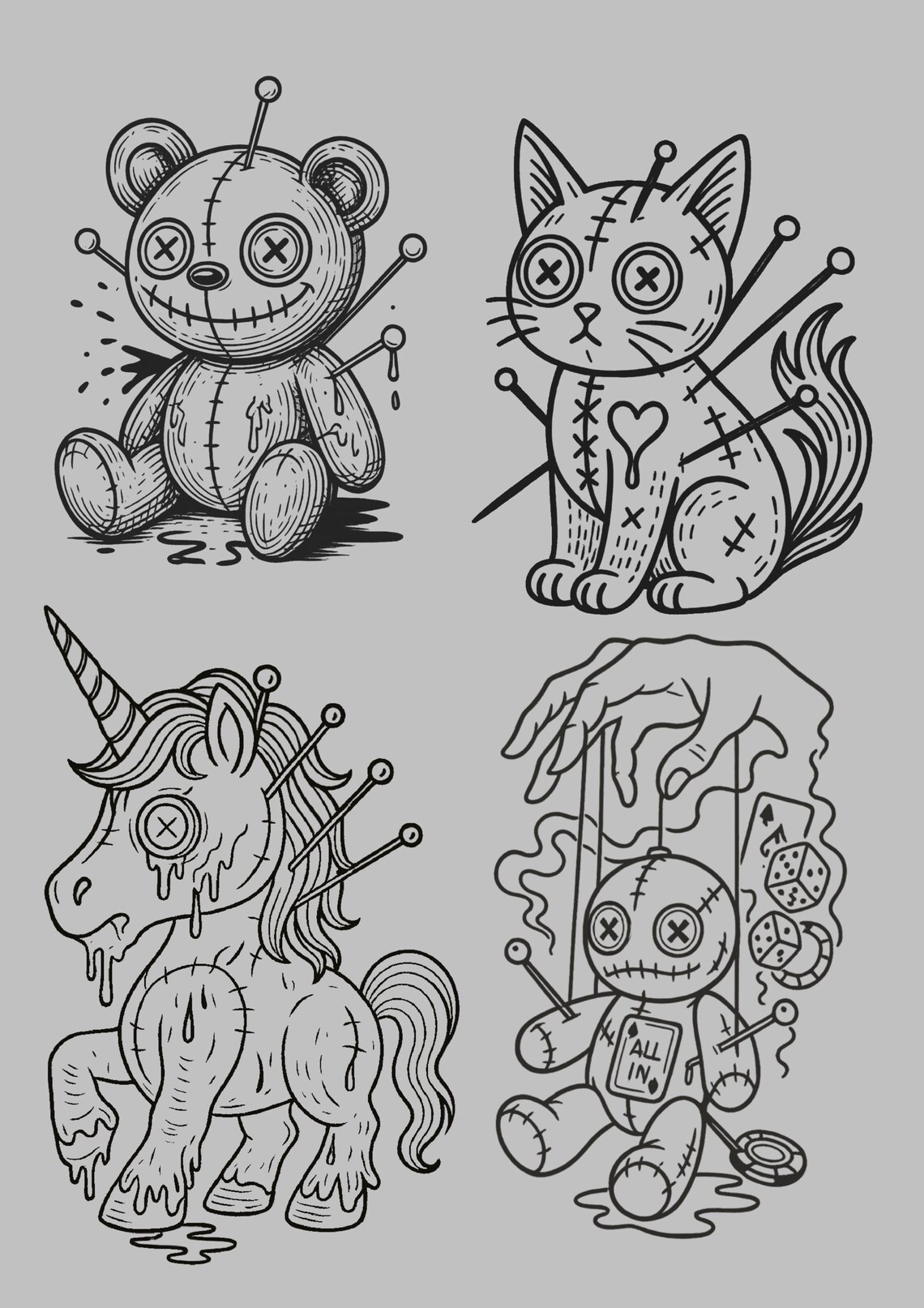Procreate Stamps: Voodoo Mascots Brush Set (26 Stamps) Tattoo Design ...