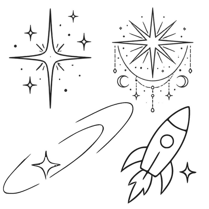 Astrology & Cosmos 70 Procreate Stamps, Space, Celestial Symbols ...