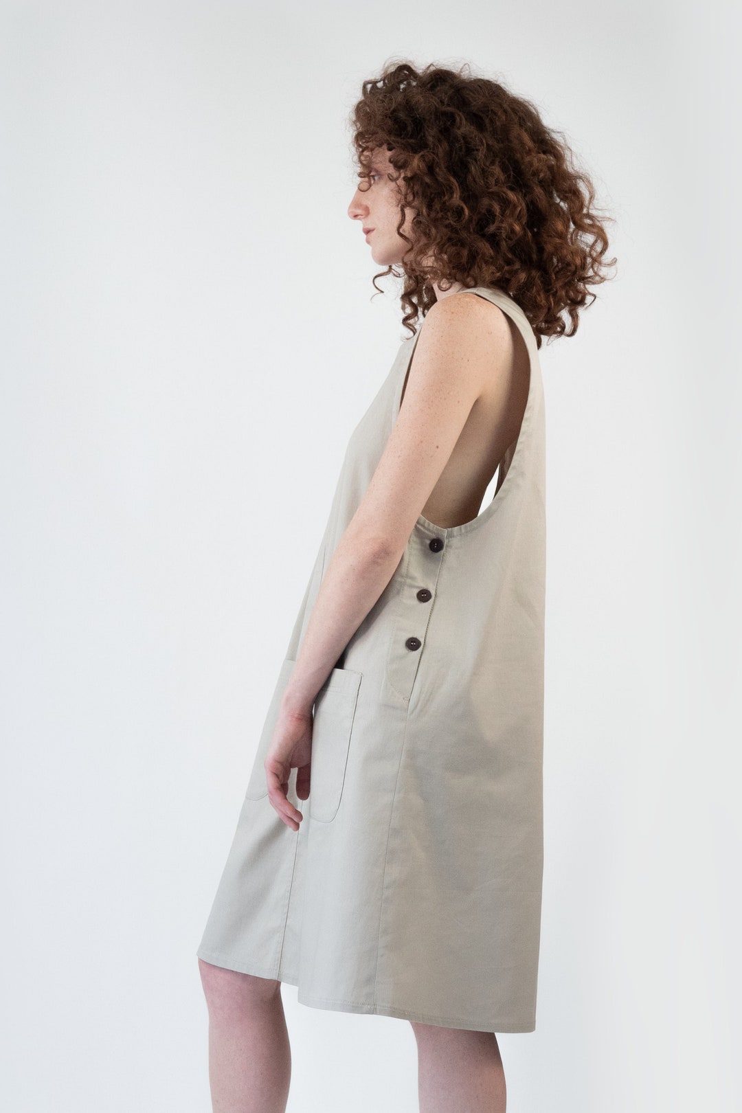 Apron Dress Womens Apron Dress 100% Cotton Apron Dress Apron Dress With ...