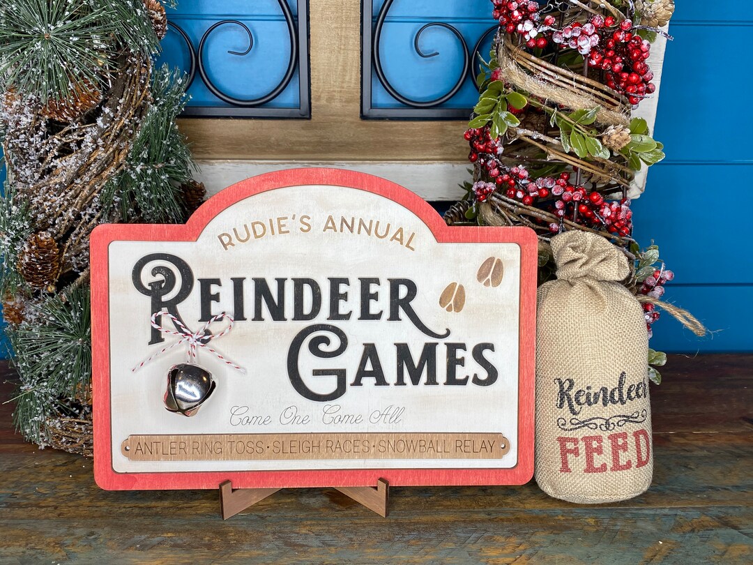 Reindeer Games Sign Christmas Sign Christmas Decor DIY Farmhouse ...