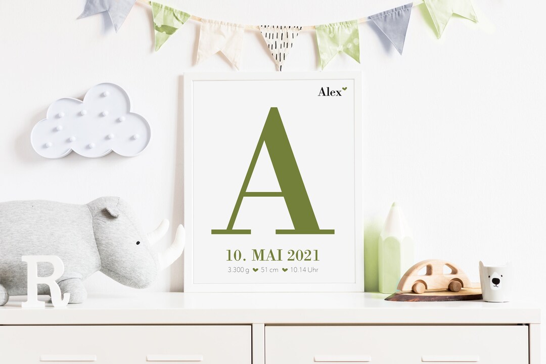 Birth Poster Boy or Girl Birth Baptism Gift Name Poster Babies Posters ...