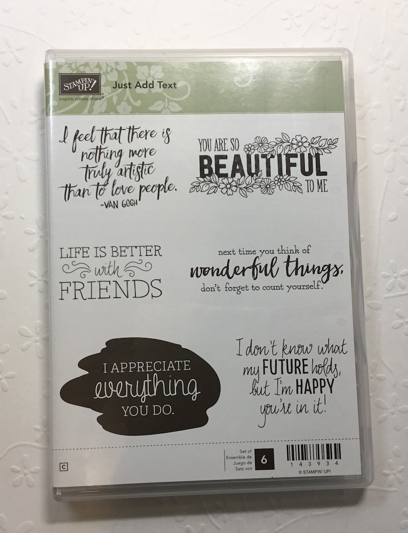 STAMPIN'UP! SENTIMENTS and Drawings Red Rubber Mount Stamps in a Box ...