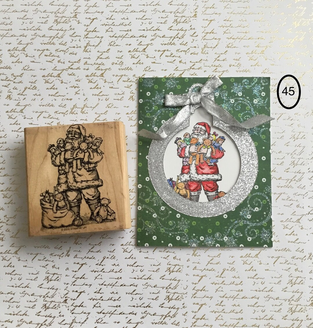 Christmas Rubber STAMP. Santa With Presents. STAMPIN'UP Wood Mounted - Etsy