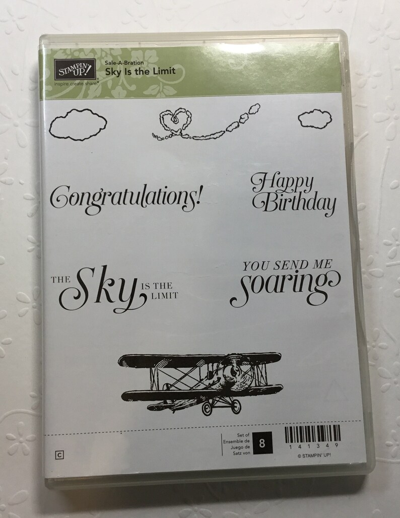 STAMPIN'UP! SENTIMENTS and Drawings Red Rubber Mount Stamps in a Box ...