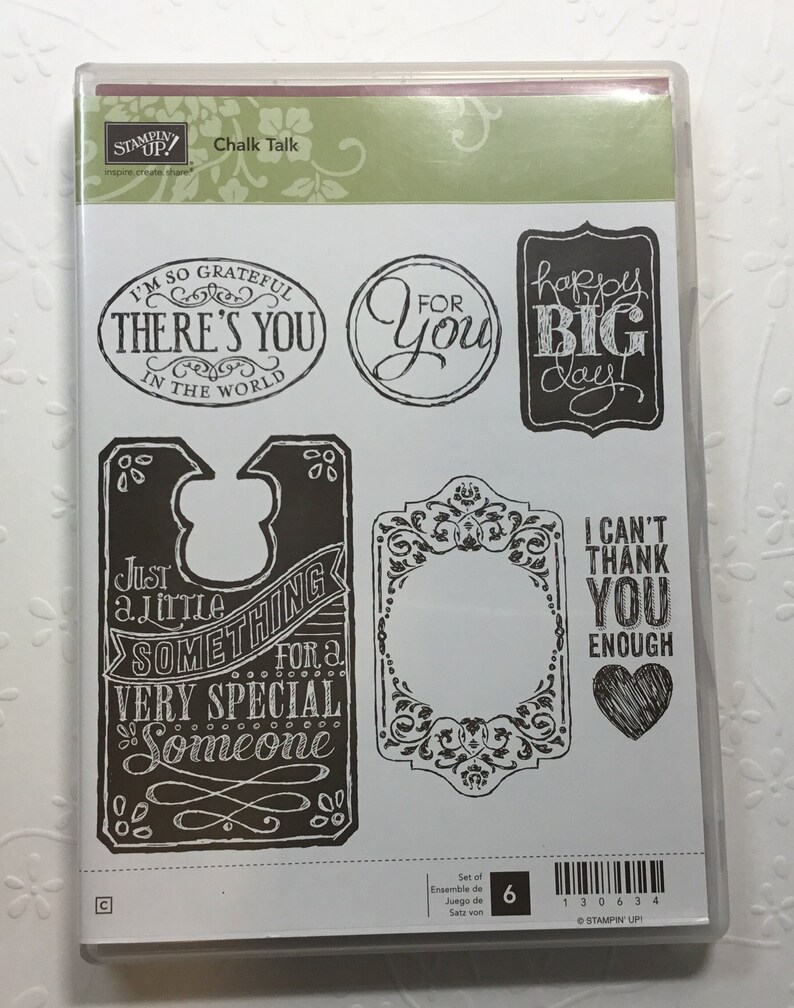 STAMPIN'UP! SENTIMENTS and Drawings Red Rubber Mount Stamps in a Box ...