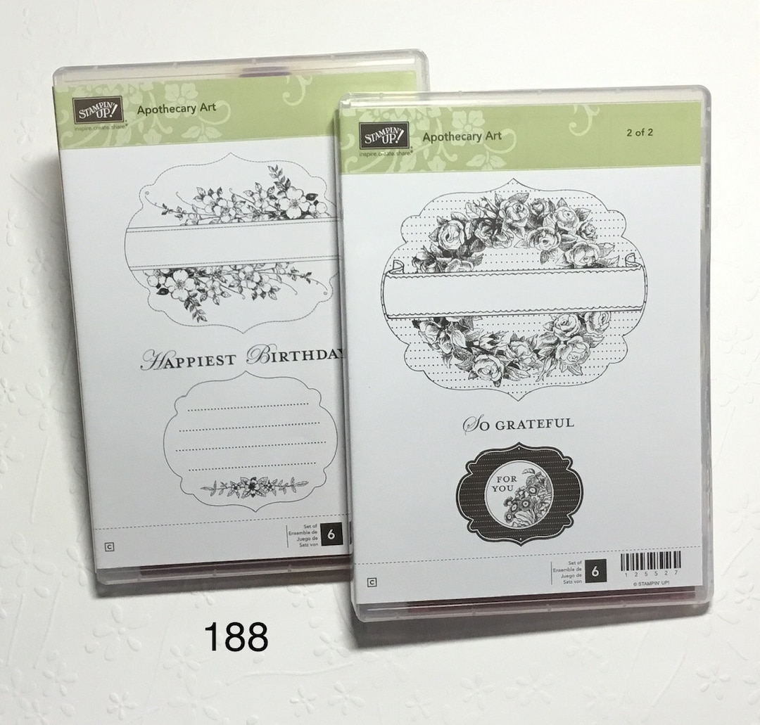 STAMPIN' UP! Apothecary Art Volume 1 and 2 Red Rubber Stamps Mount Set ...