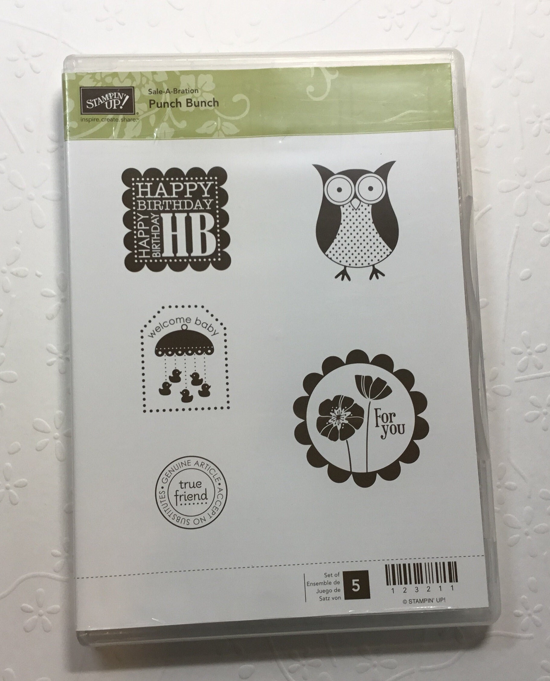 STAMPIN'UP! SENTIMENTS and Drawings Red Rubber Mount Stamps in a Box ...