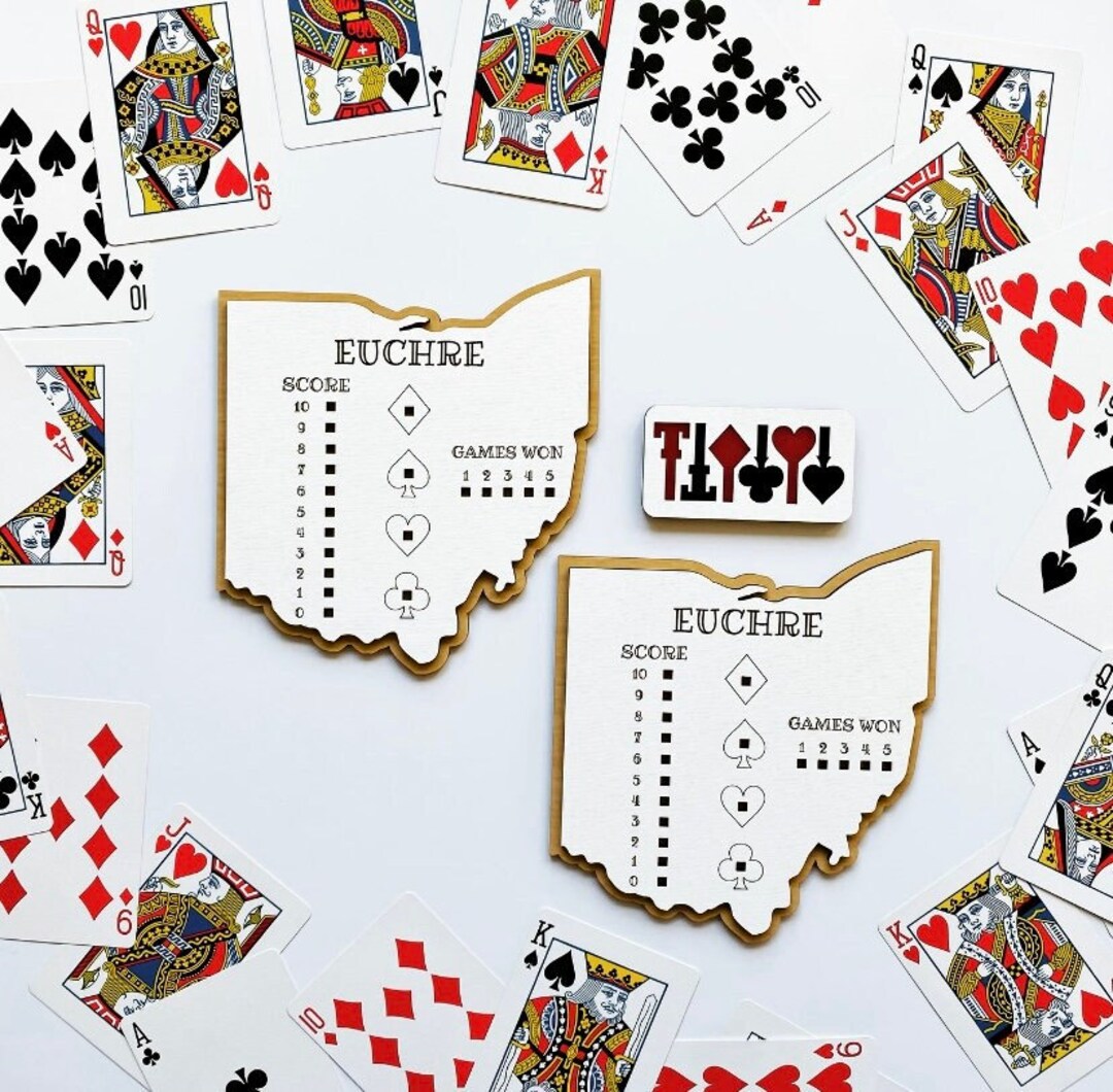 Ohio Euchre Scoreboard Set: Card Game Score Keeper - Etsy