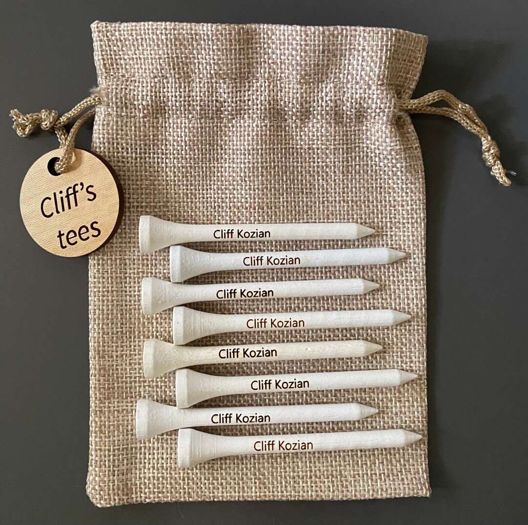 12 Engraved Golf Tees Personalized Custom Message Bag and Tag Included ...