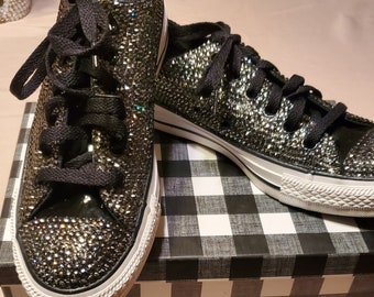Swarovski Women's Converse All Star Chuck Taylor Black Low - Etsy