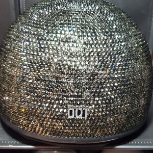 Black Diamond and Smokey Gray Rhinestone Embellished 1/2 Helmet. Size ...