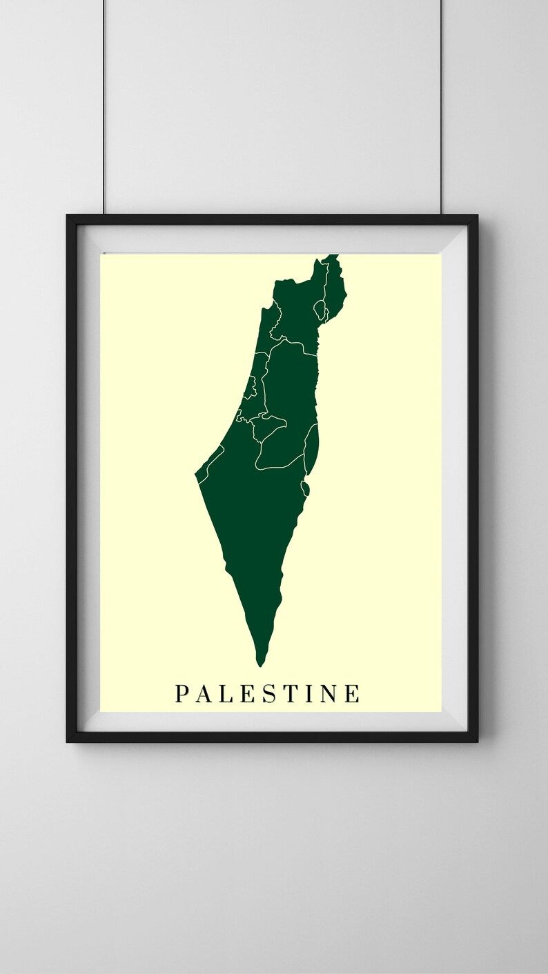 Map of Palestine Wall Art Palestine Map Palestine Wall Decor Instant ...