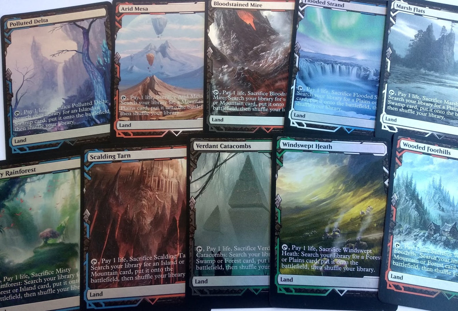 10 FOIL Fetch land ZENDIKAR full art land pack altered art | Etsy