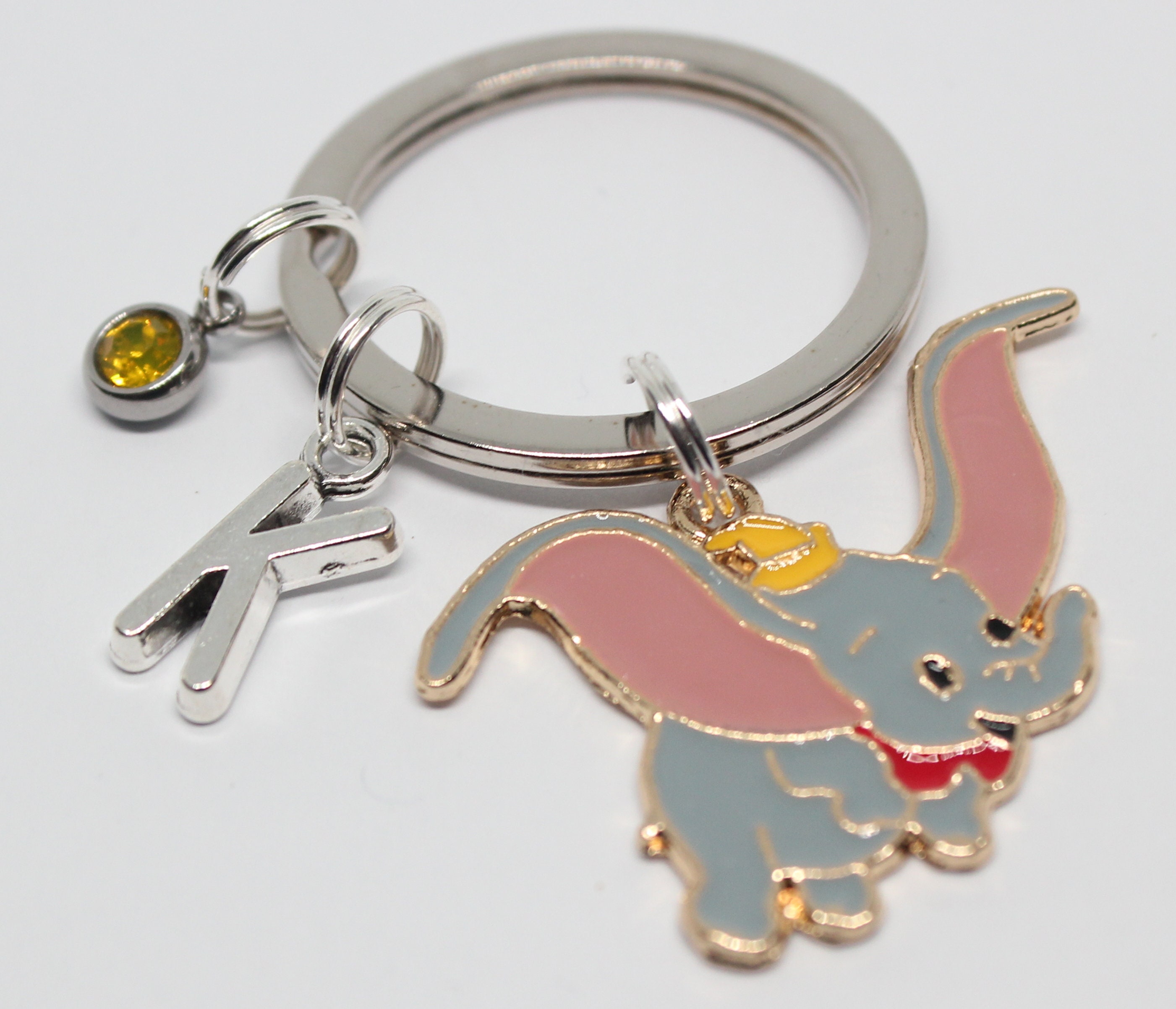 Flying Elephant Keyring, Personalised Dumbo Keyring, Elephant Key Ring ...