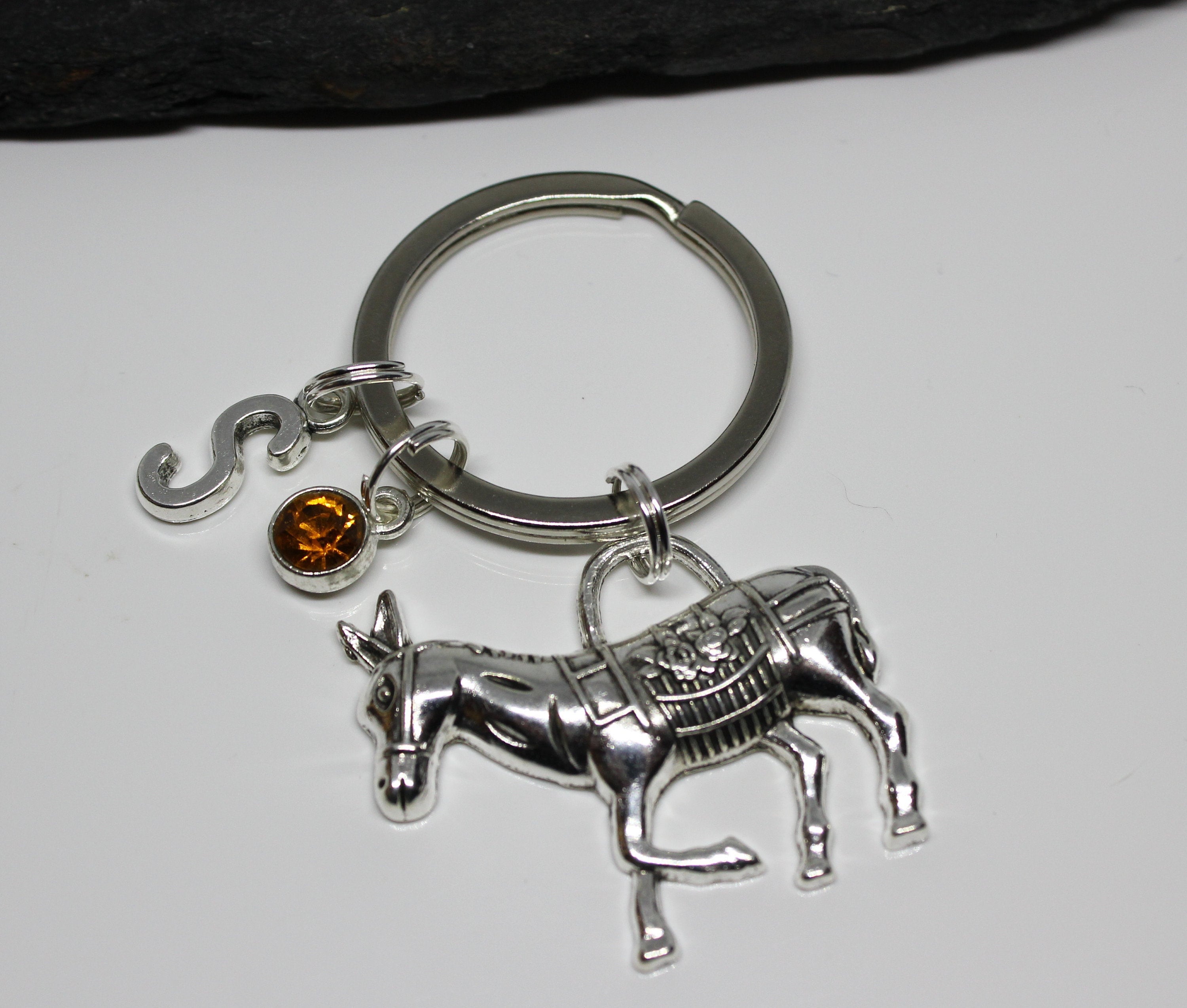 Personalised Donkey Mule Keyring Donkey Keyring with Initial | Etsy