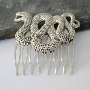 Silver Serpent Hair Comb: Decorative Snake Hair Accessory - Etsy