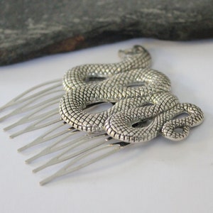 Silver Serpent Hair Comb: Decorative Snake Hair Accessory - Etsy