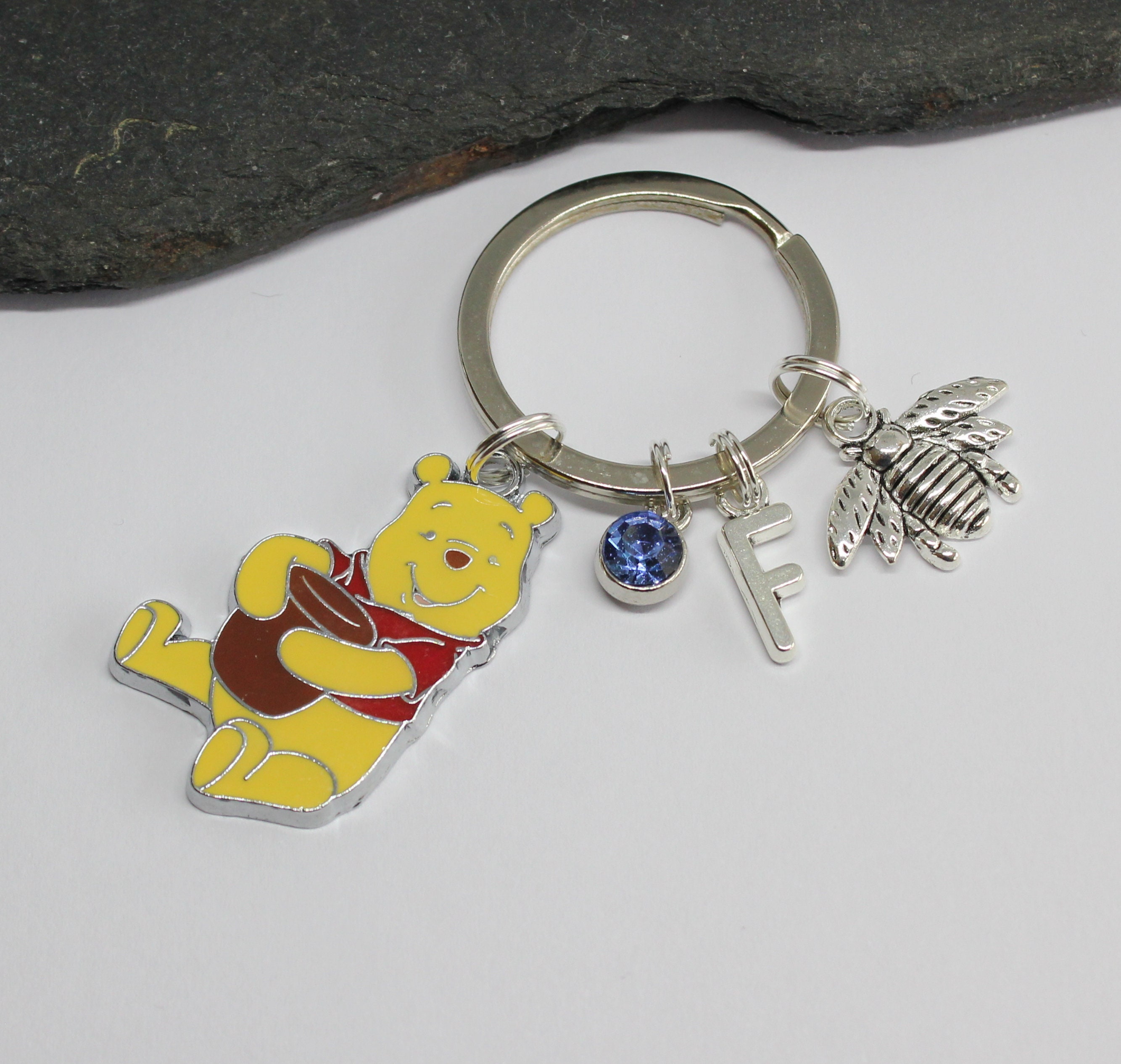 Winnie the Pooh Inspired Personalised Initial Keyring Pooh - Etsy