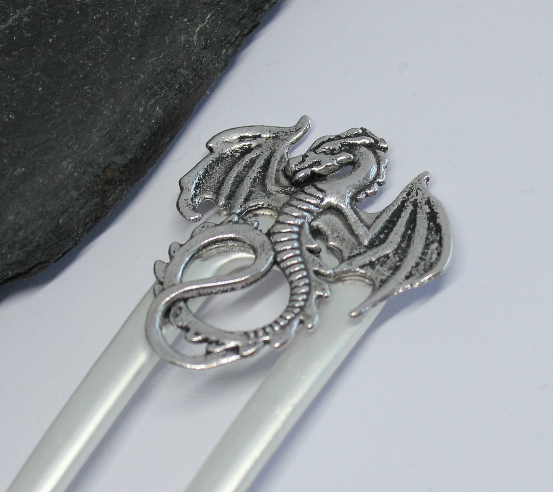 Silver Dragon Hair Fork: Gothic Celtic Bun Accessory - Etsy