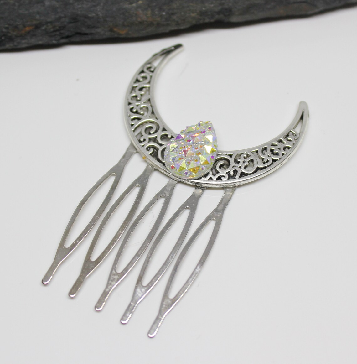 Celtic Moon Hair Comb Moon Sparkle Hair Comb Decorative - Etsy