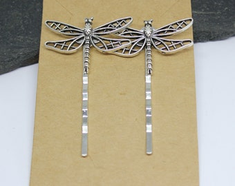 Gothic Dragon Hair Grips, Silver Dragon Bobby Pins, Set of Two Dragon ...