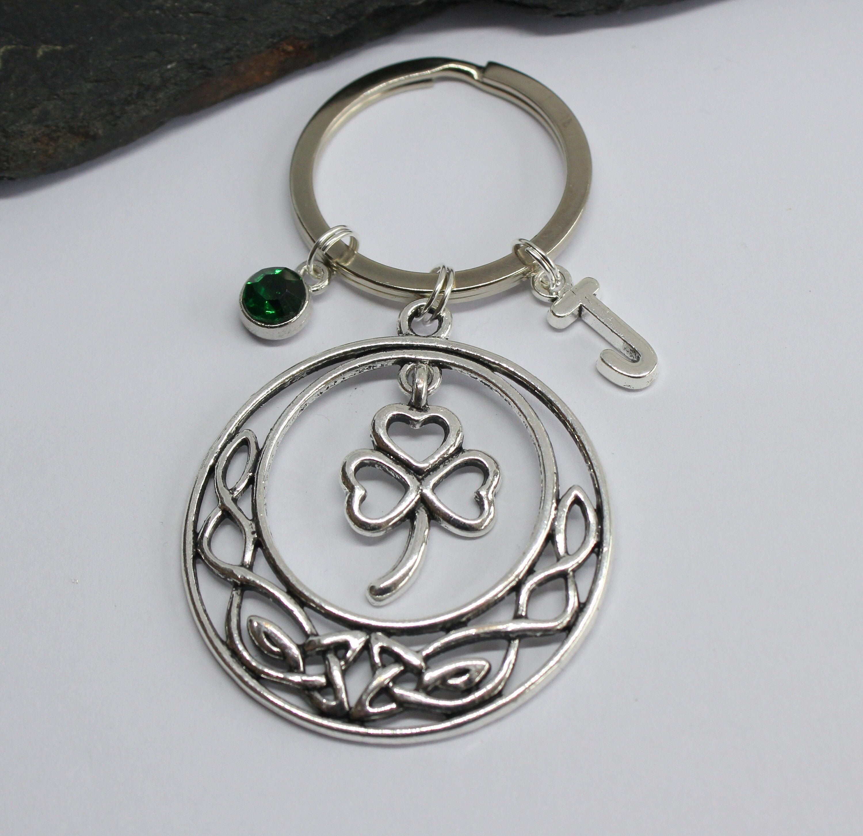 Celtic Knot Shamrock Keyring Irish Lucky Shamrock - Etsy