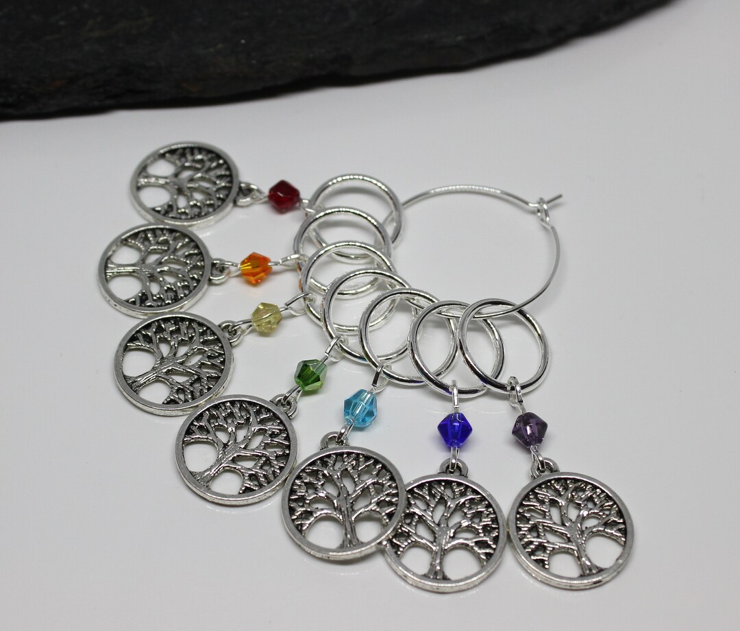 Tree of Life Stitch Markers, Rainbow Tree of Life Knitting Crochet ...