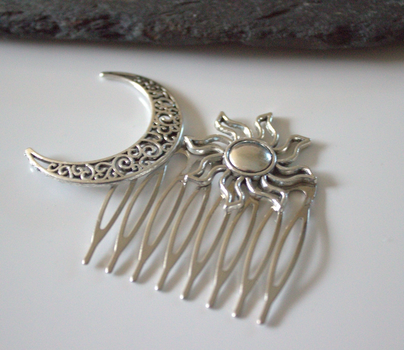 Celtic Sun and Moon Hair Comb Celestial Hair Comb Moon Hair - Etsy UK