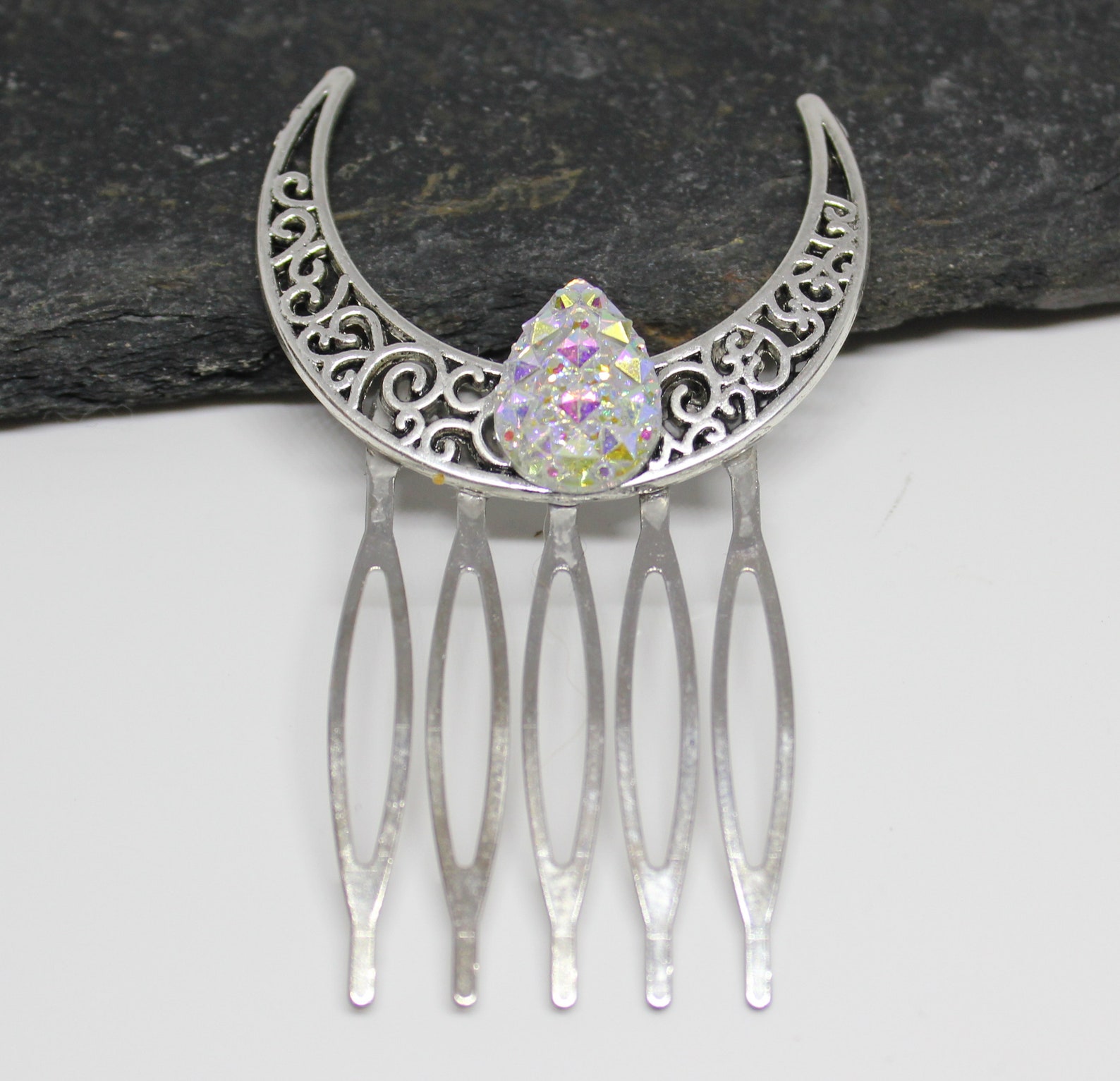 Celtic Moon Hair Comb Moon Sparkle Hair Comb Decorative - Etsy