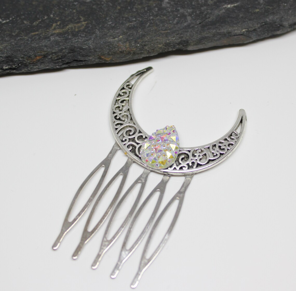 Celtic Moon Hair Comb Moon Sparkle Hair Comb Decorative - Etsy