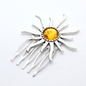 Silver Sunburst Hair Comb: Golden Sun Hair Accessory - Etsy