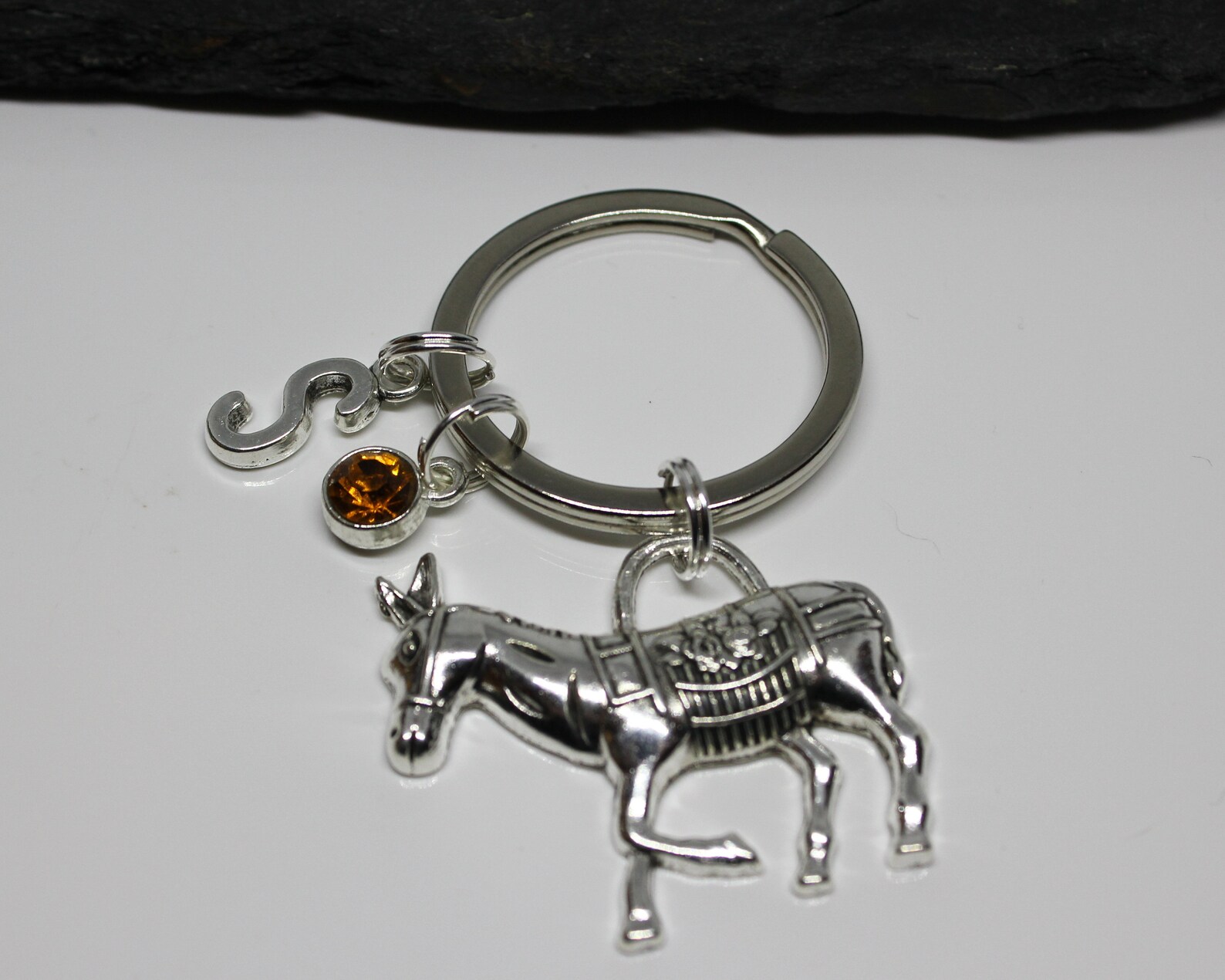 Personalised Donkey Mule Keyring Donkey Keyring With Initial - Etsy UK