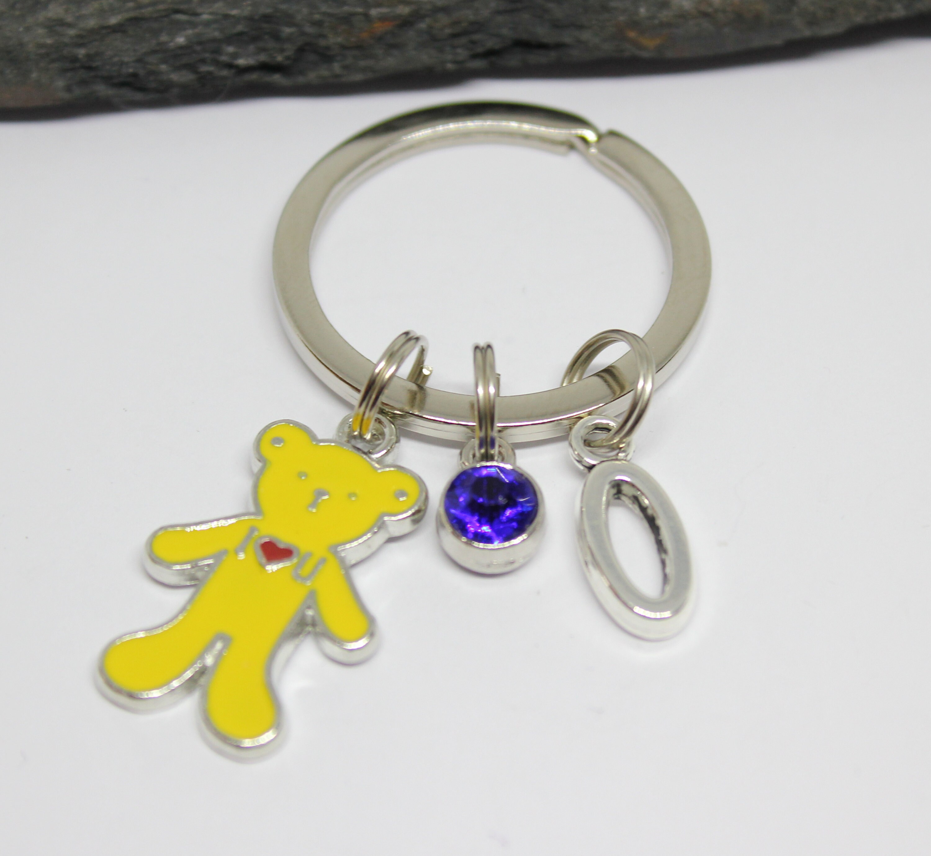 Personalised Yellow Teddy Bear Initial Keyring Yellow Teddy | Etsy