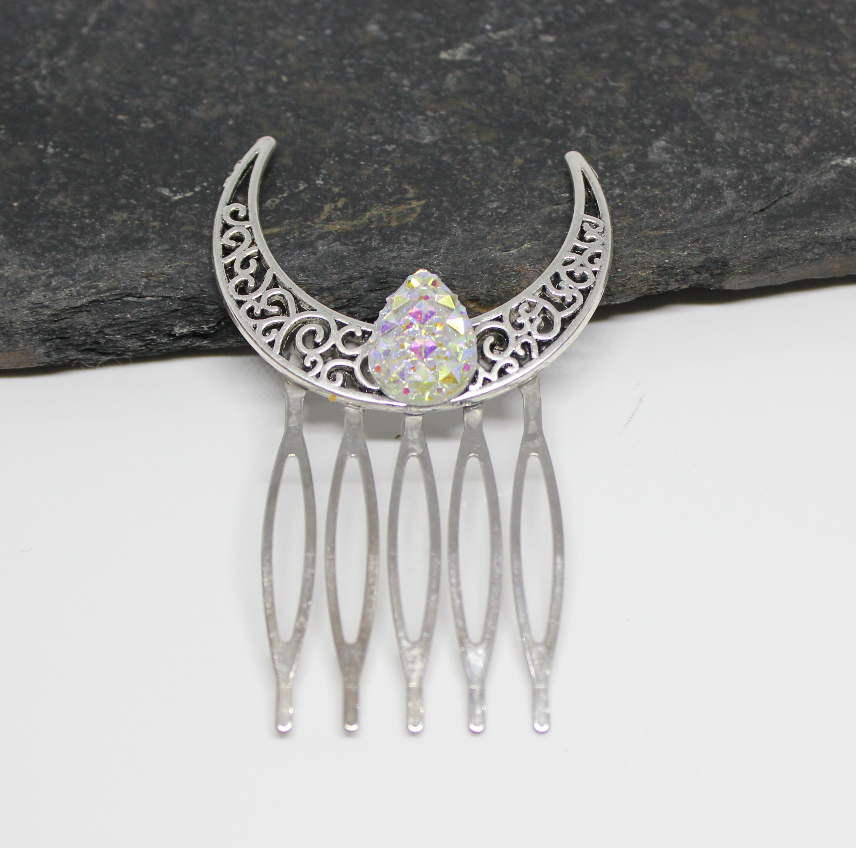 Celtic Moon Hair Comb Moon Sparkle Hair Comb Decorative - Etsy