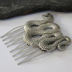 Silver Serpent Hair Comb: Decorative Snake Hair Accessory - Etsy
