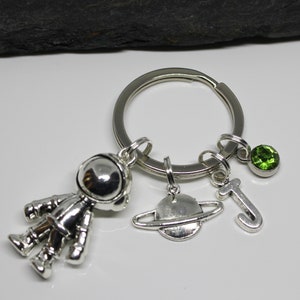 Spaceman Astronaut Planet Personalised Initial Keyring, Astronaut ...