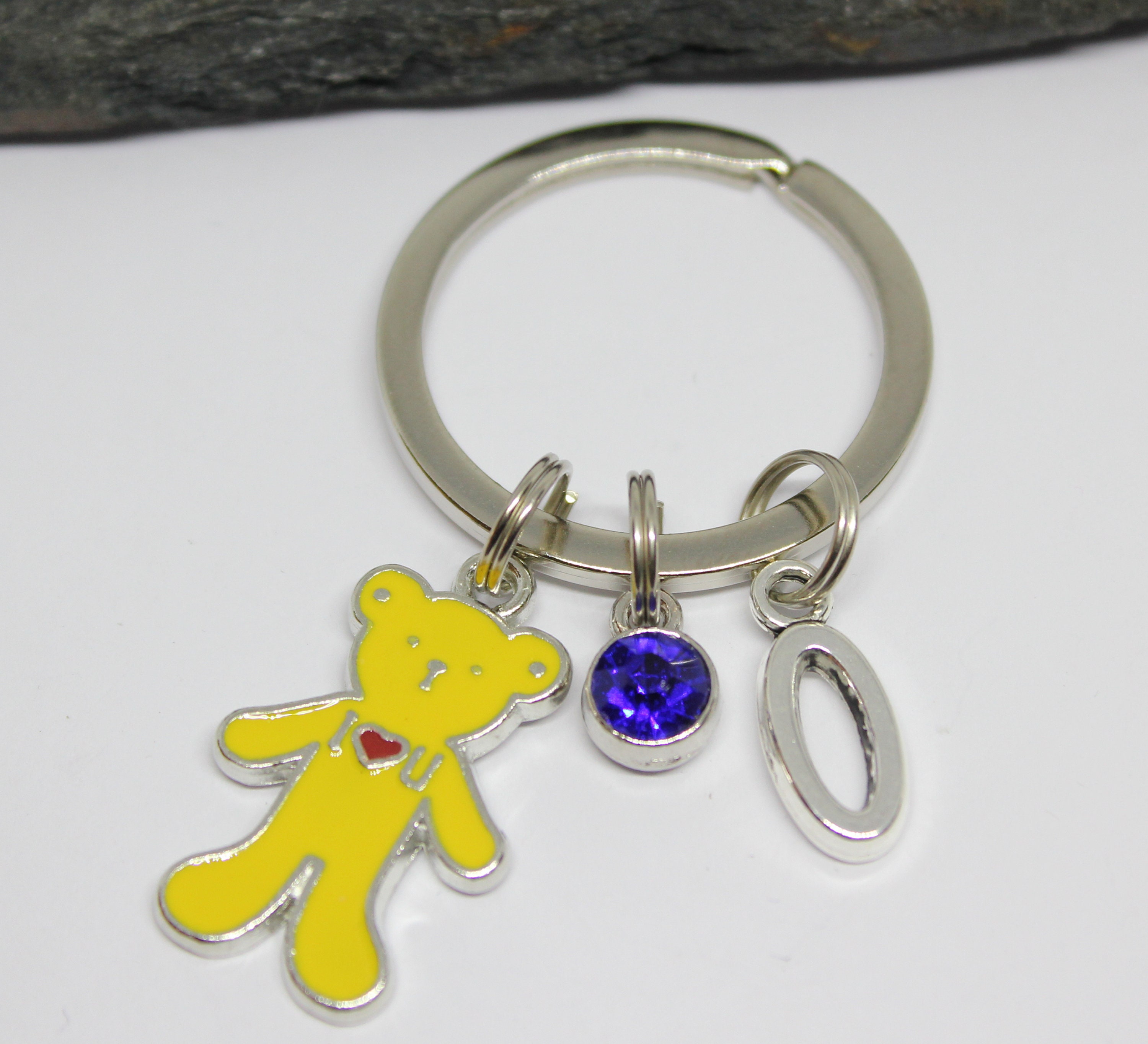 Personalised Yellow Teddy Bear Initial Keyring Yellow Teddy | Etsy