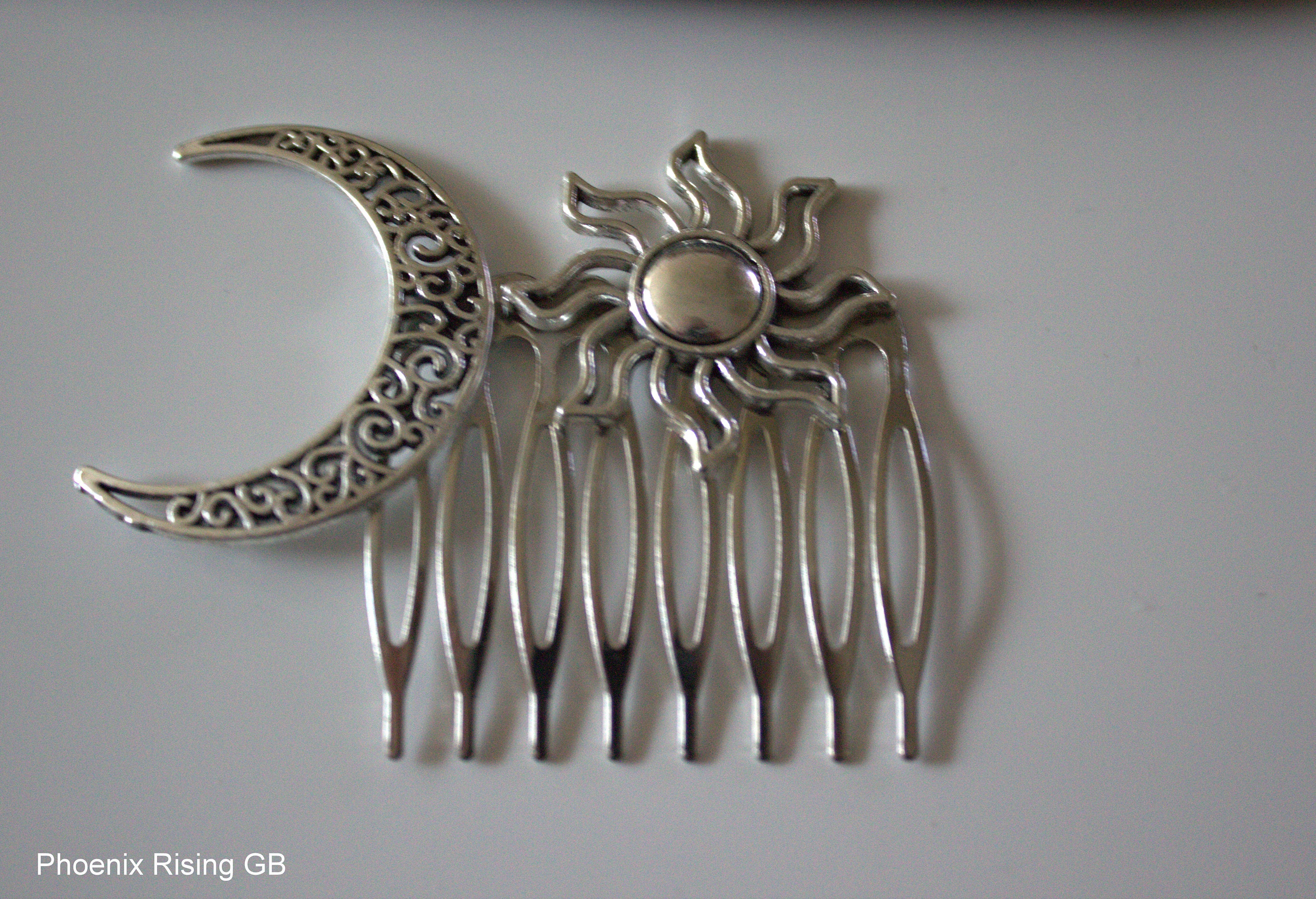 Celtic Sun and Moon Hair Comb Celestial Hair Comb Moon Hair - Etsy