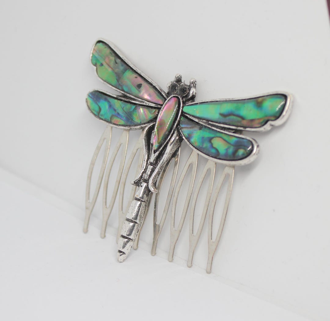 Abalone Dragonfly Hair Comb: Gothic Hair Accessory - Etsy