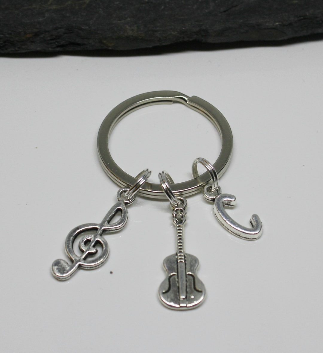 Violin Treble Clef Keyring, Violinist Keyring, Personalised Initial ...
