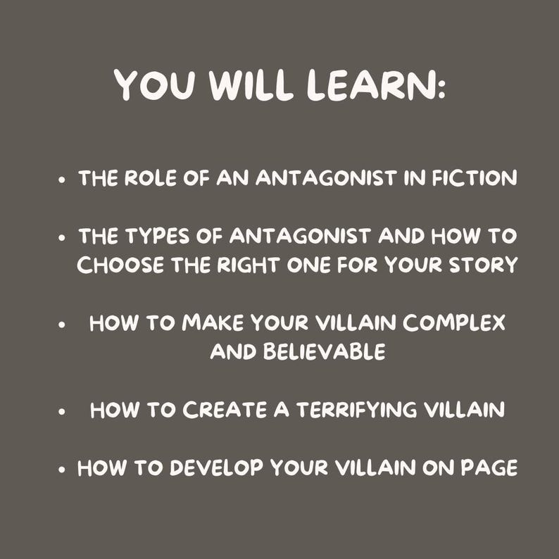 How to Write Complex, Terrifying Villains Ebook, Digital or Printable ...