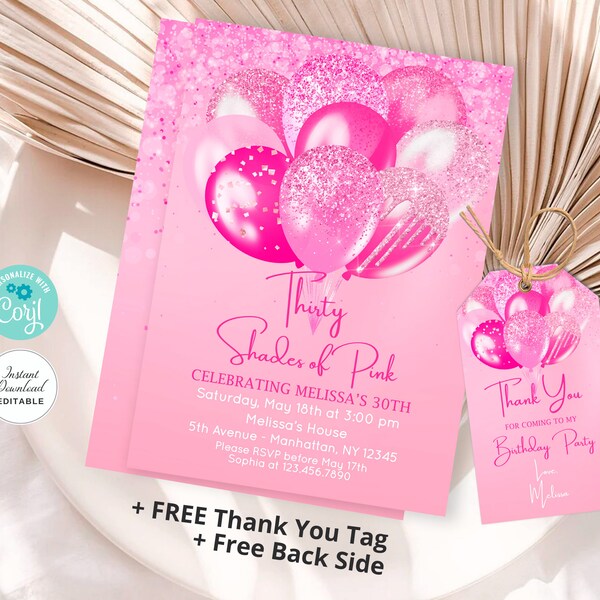 Pink Invitations - Etsy