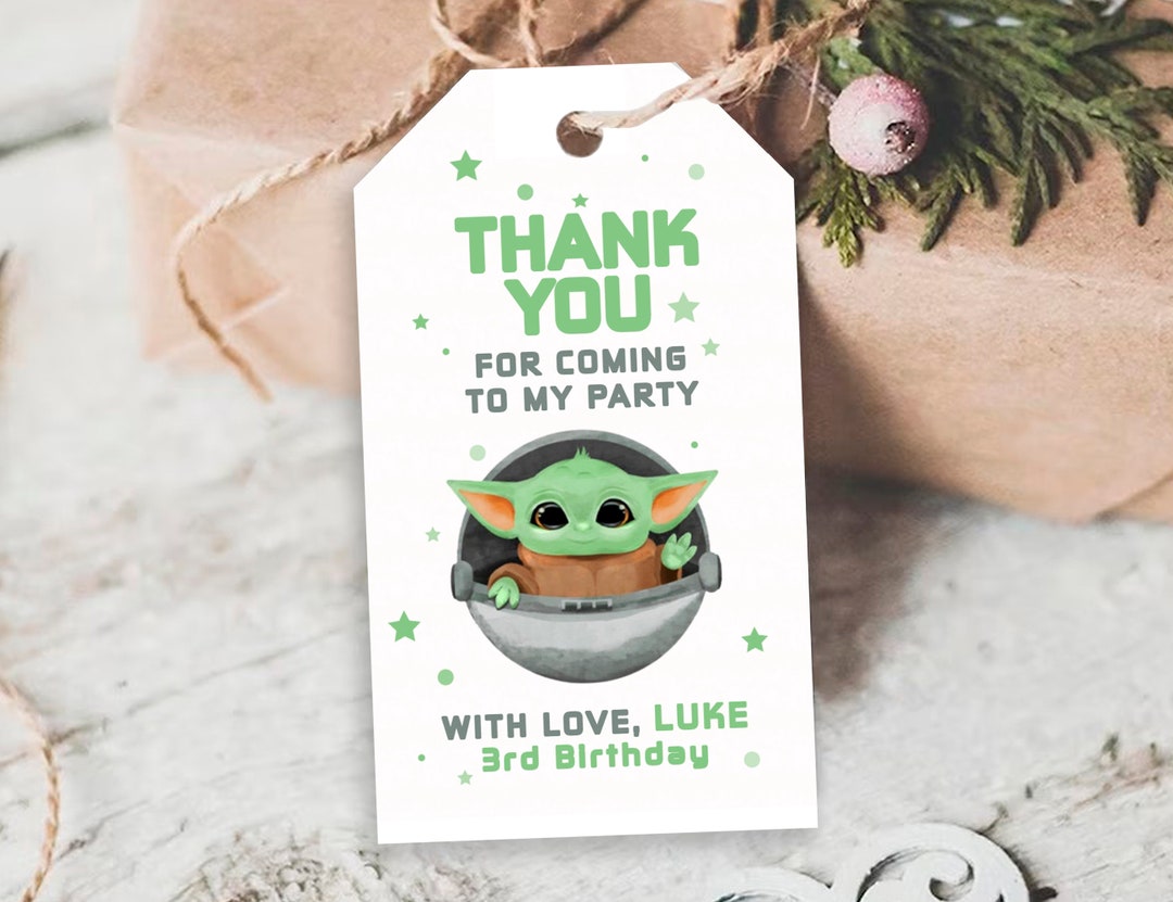 Editable Baby Yoda Tags, Instant Download Yoda Thank You Tags, Edit on ...