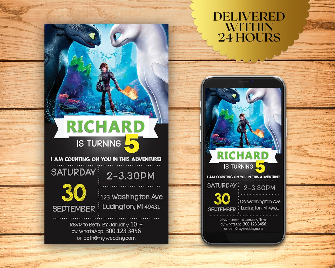 How to Train Your Dragon Birthday Invitation, How to Train Your Dragon ...